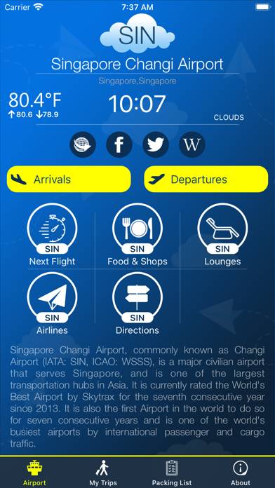 Changi Airport (SIN) plus Radar App Download