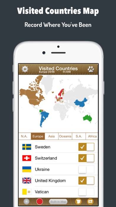 Visited Countries Map - World Travel Log for Marking Where You Have ...